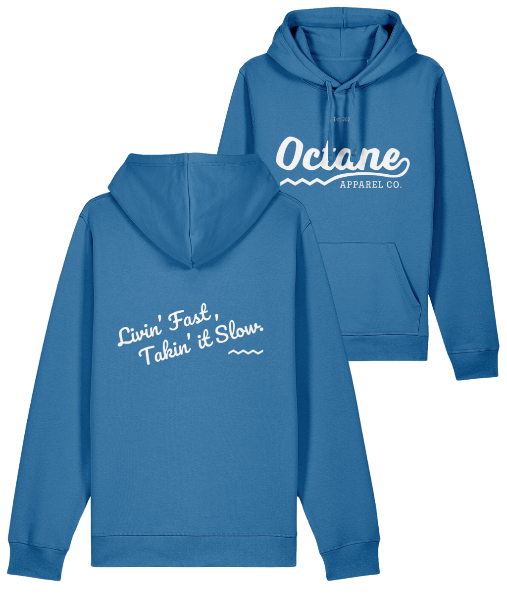 Octane Logo & Slogan Hoodie - Blue – Octane Apparel Co.